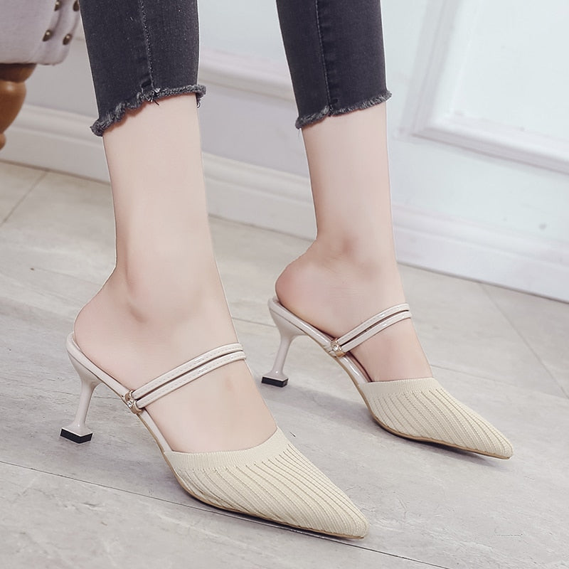 Close To Me Rhinestone Mules Shoes – Maimoco