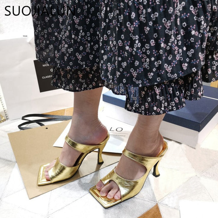 Elegant Square Toe Slip-On Sandal – Maimoco
